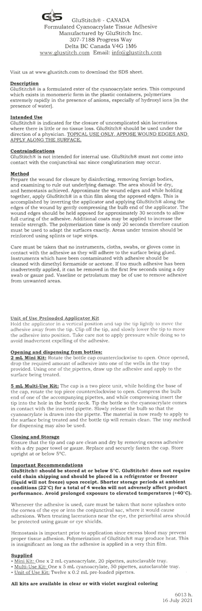 GluStitch Skin Glue Violet Single Dose .02ml, each – MedWest Inc.