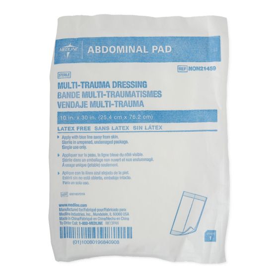 Medline Sterile Abdominal Pads Multi-Trauma Dressing, Latex-Free (10 ...
